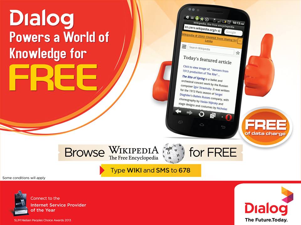 Telecommunication News from Sri Lanka: Dialog: Free Wikipedia!